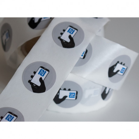 NFC label NTAG®213 pre-printed, flexible, round - 25 mm