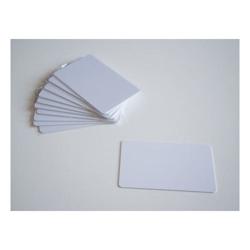 Plastic card with RFID chip MIFARE Classic® 1K white, PVC, glossy, ID-1